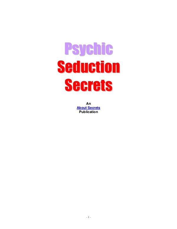 Psychic Seduction Secrets PDF EBook Download-FREE | Joomag Newsstand